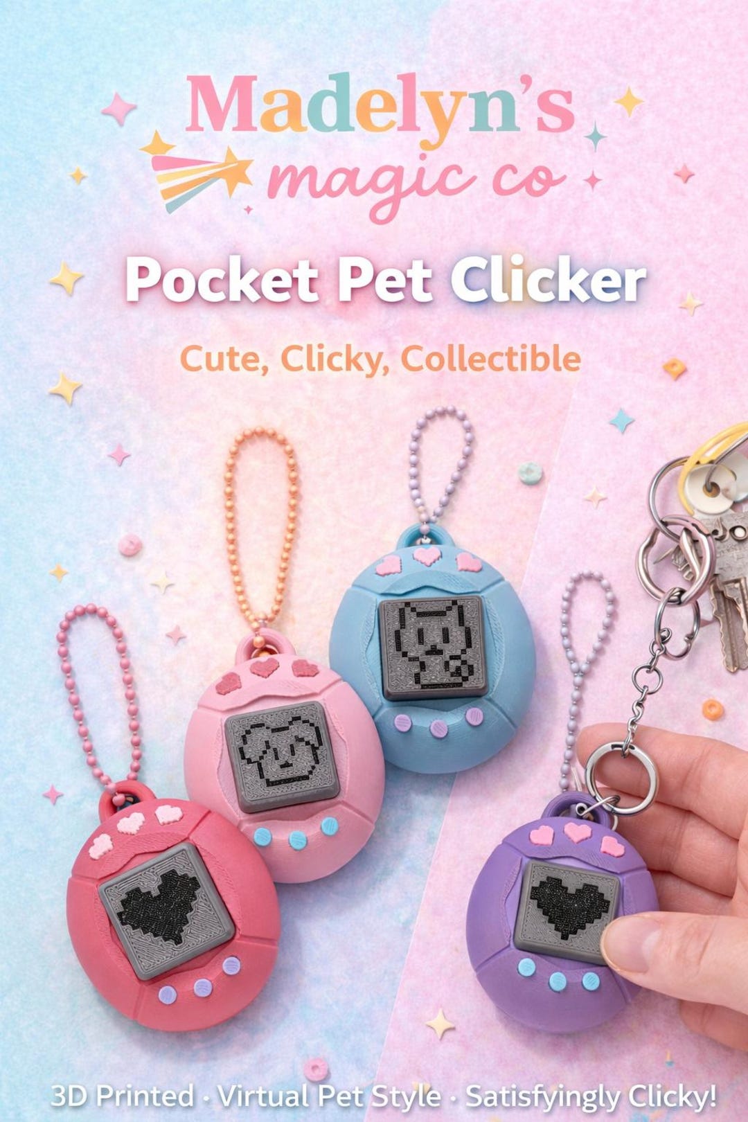 Fidget Clicker ~ Sensory Toy ~ Tamagotchi Clicker ~ Tamagotchi Toy - Etsy