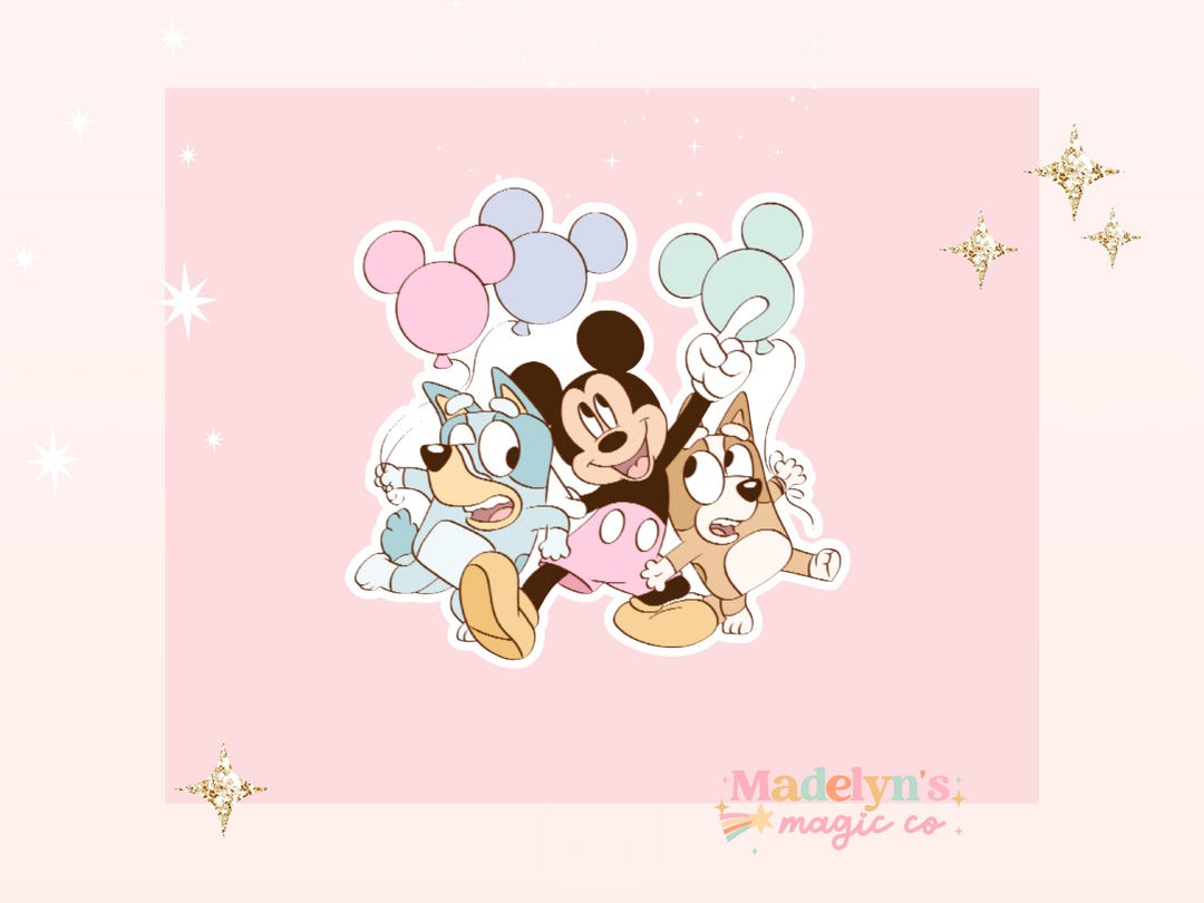 Bluey and Mickey Sticker ~ Laptop Sticker ~ Disney Sticker ~bluey and ...