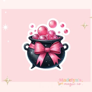 Pink Cauldron Sticker ~ Girly Halloween ~ Halloween Sticker ~ Pink ...