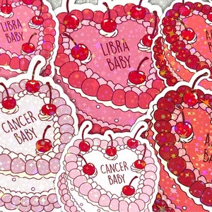 Zodiac Cakes Sticker for Phone Stickers Stickers for Girl Bow Journal ...