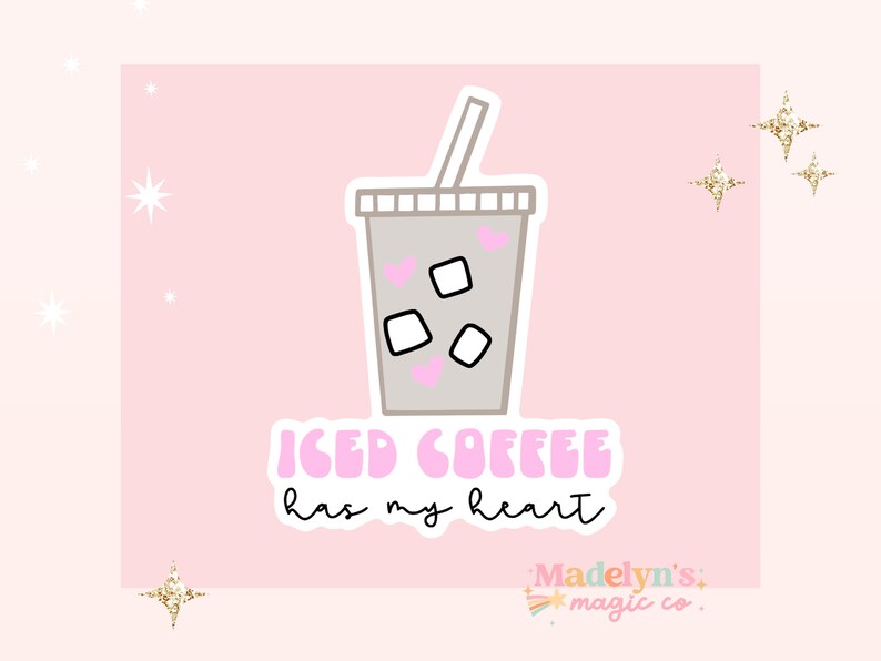 Iced Coffee Has My Heart ~ Laptop Sticker ~ Tumbler Sticker ~ Iced ...