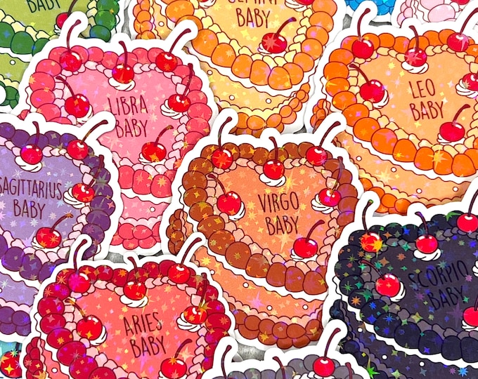 Zodiac Cakes Sticker for Phone Stickers Stickers for Girl Bow Journal ...