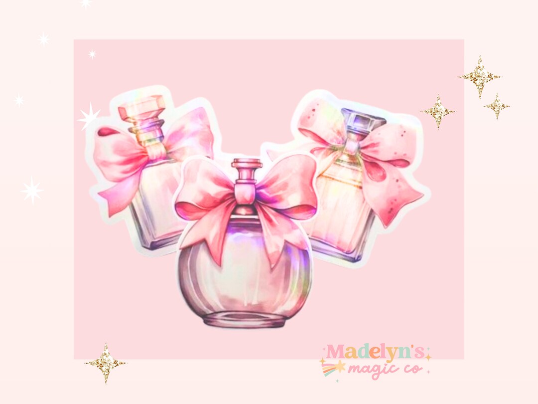 Pink Perfume Bottle Stickers ~ Coquette Stickers ~stickers for Girl Bow ...