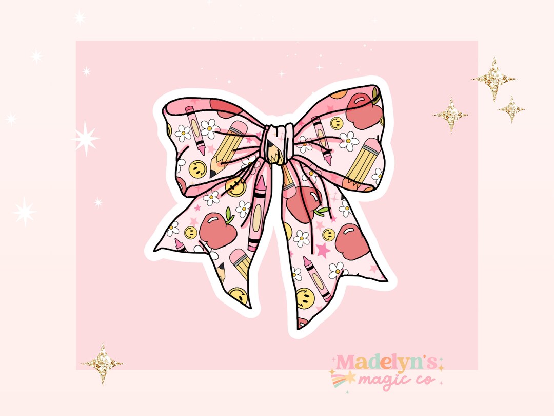 Pink Bow Teacher Sticker | Teacher Sticker | Teacher Sticker | Water ...