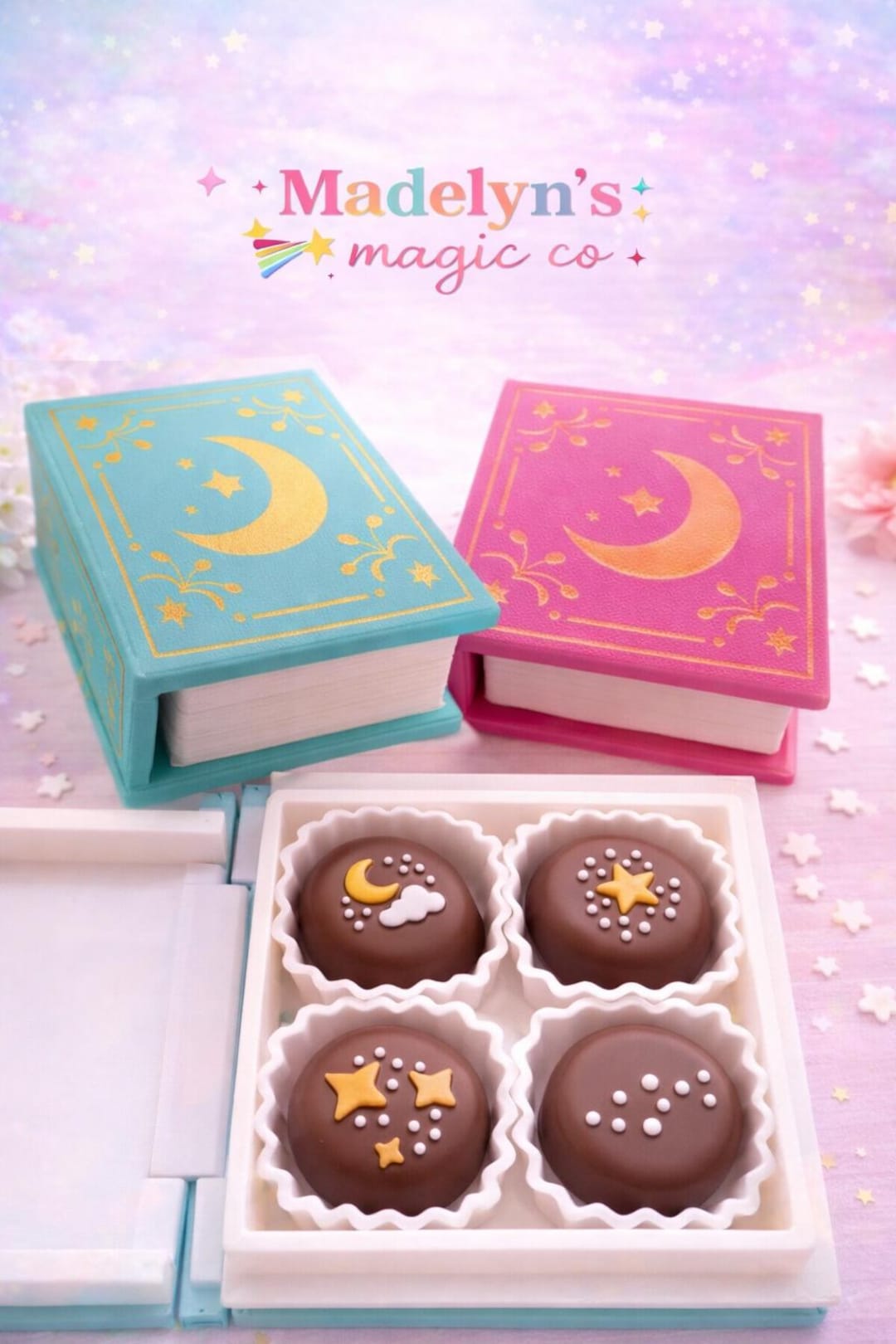 Chocolate Bonbon Book Clicker Set ~ Celestial Fidget Clickers ~ Moon ...