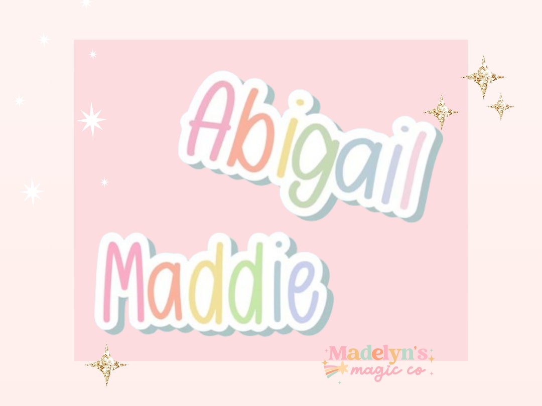 Personalized Name Sticker | Custom Name Sticker | Rainbow Handlettered ...