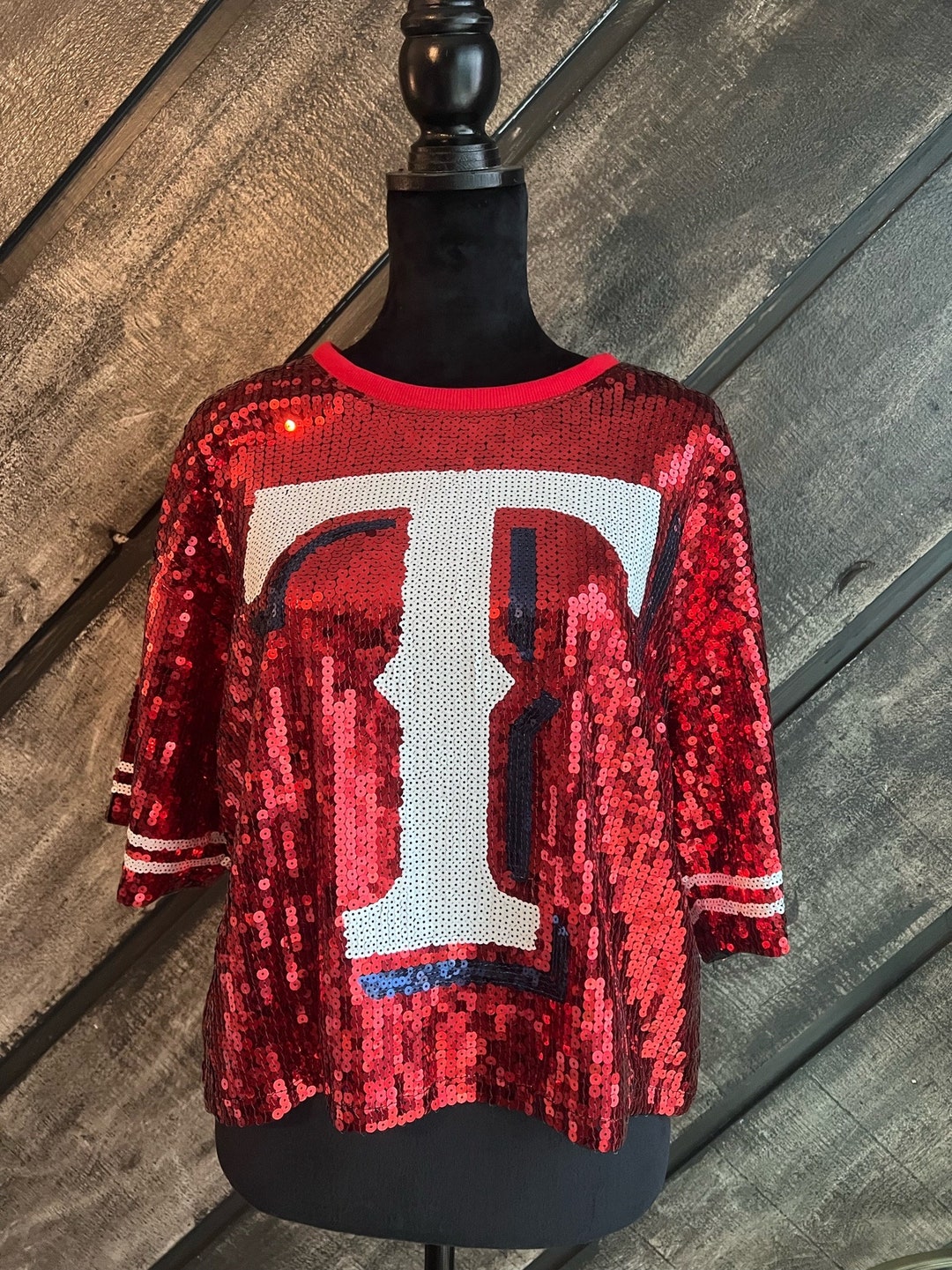 Texas Rangers Sequin Crop Top! - Etsy