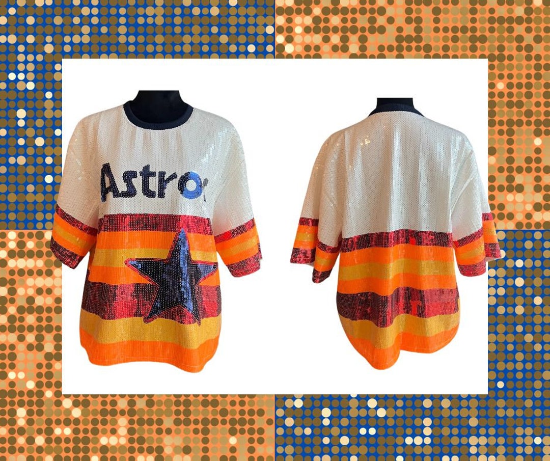 Houston Astros Vintage Stripe, Sequin T-shirt - Etsy