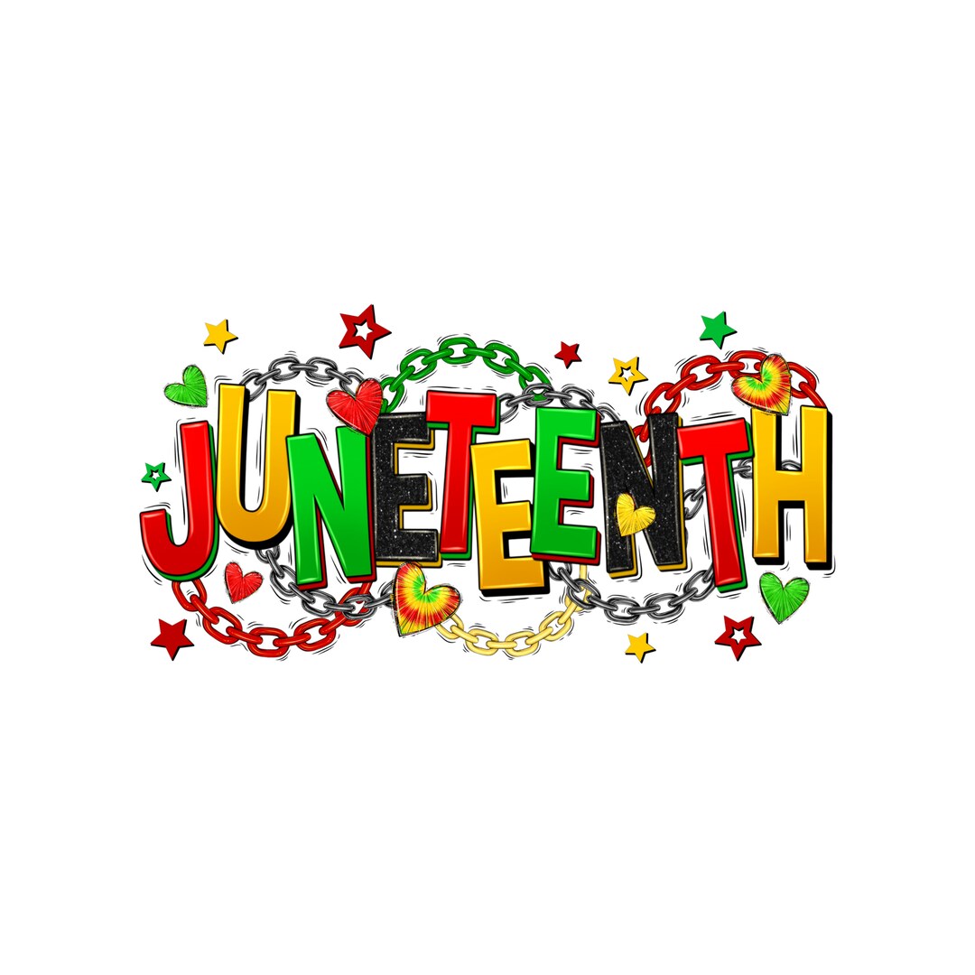 Juneteenth Chains, Hearts, and Stars PNG SVG - Etsy