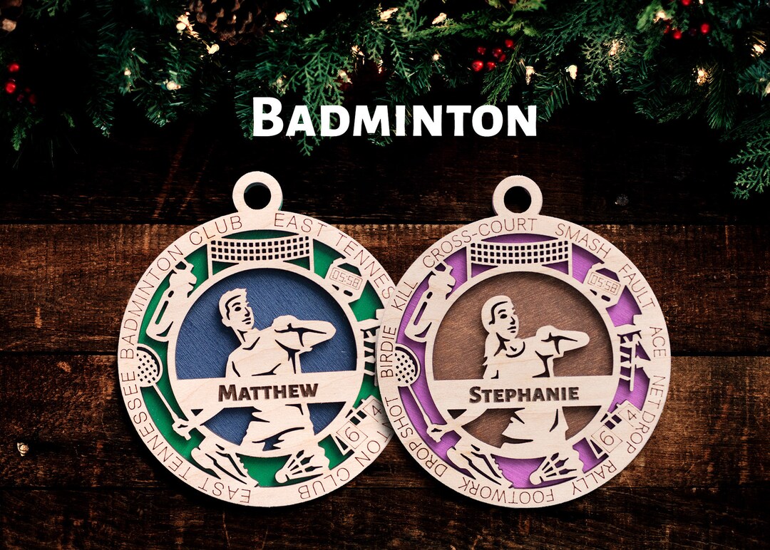 Badminton Ornament - Personalized Christmas Ornament With Name, Team - Etsy