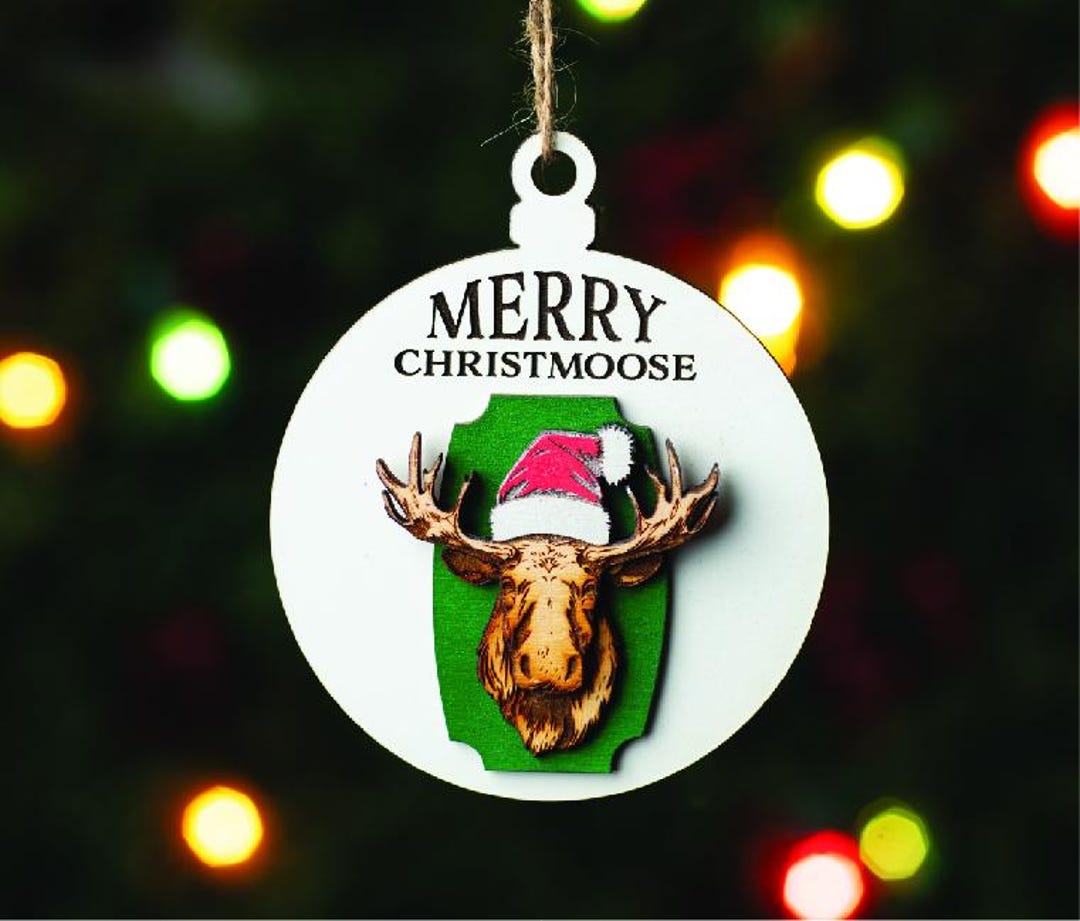 Merry Christmoose Christmas Ornament / Funny Moose Christmas Ornament ...