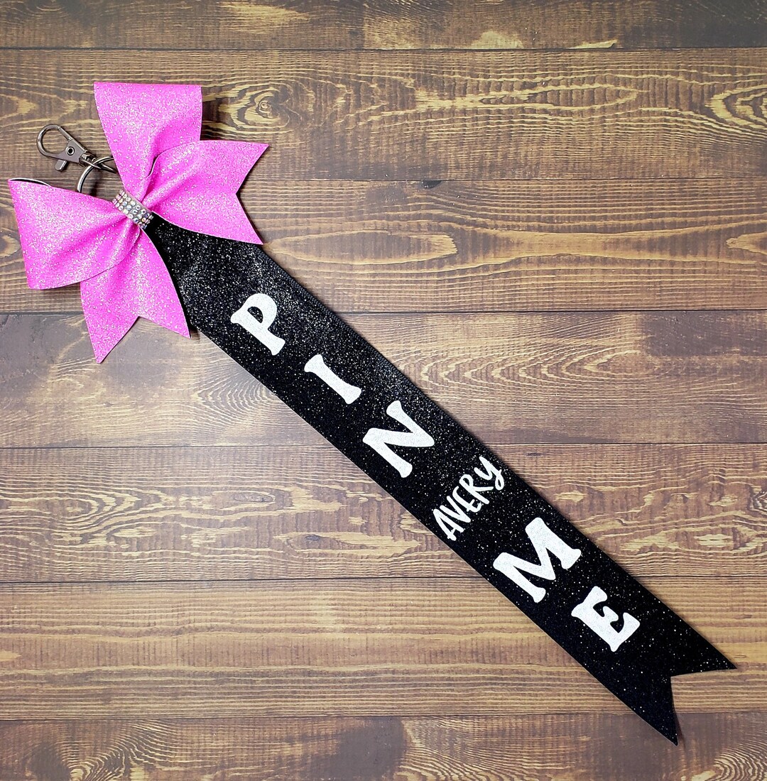 Pin Me Ribbon Cheer Keychain, Team Gifts, Multiple Color Options, Team ...