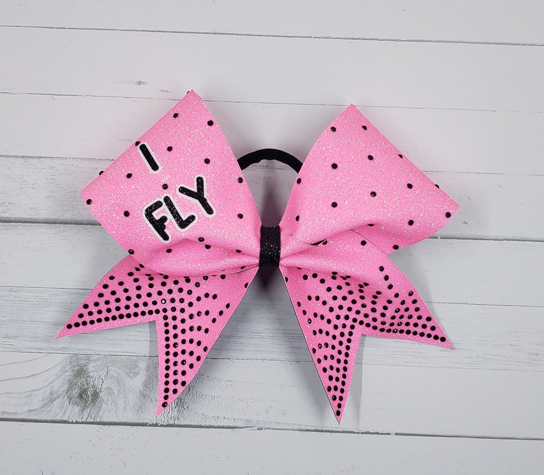 Flyer Cheer Bow Hot Pink Cheer Bow Rhinestone Bow Allstar Cheer Team ...