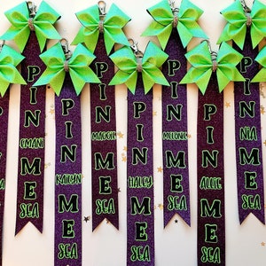 Pin Me Ribbon Cheer Keychain, Team Gifts, Multiple Color Options, Team ...