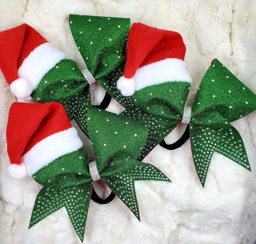 Christmas Cheer Bow Santa Hat Cheer Bow Team Bows Christmas Bows ...