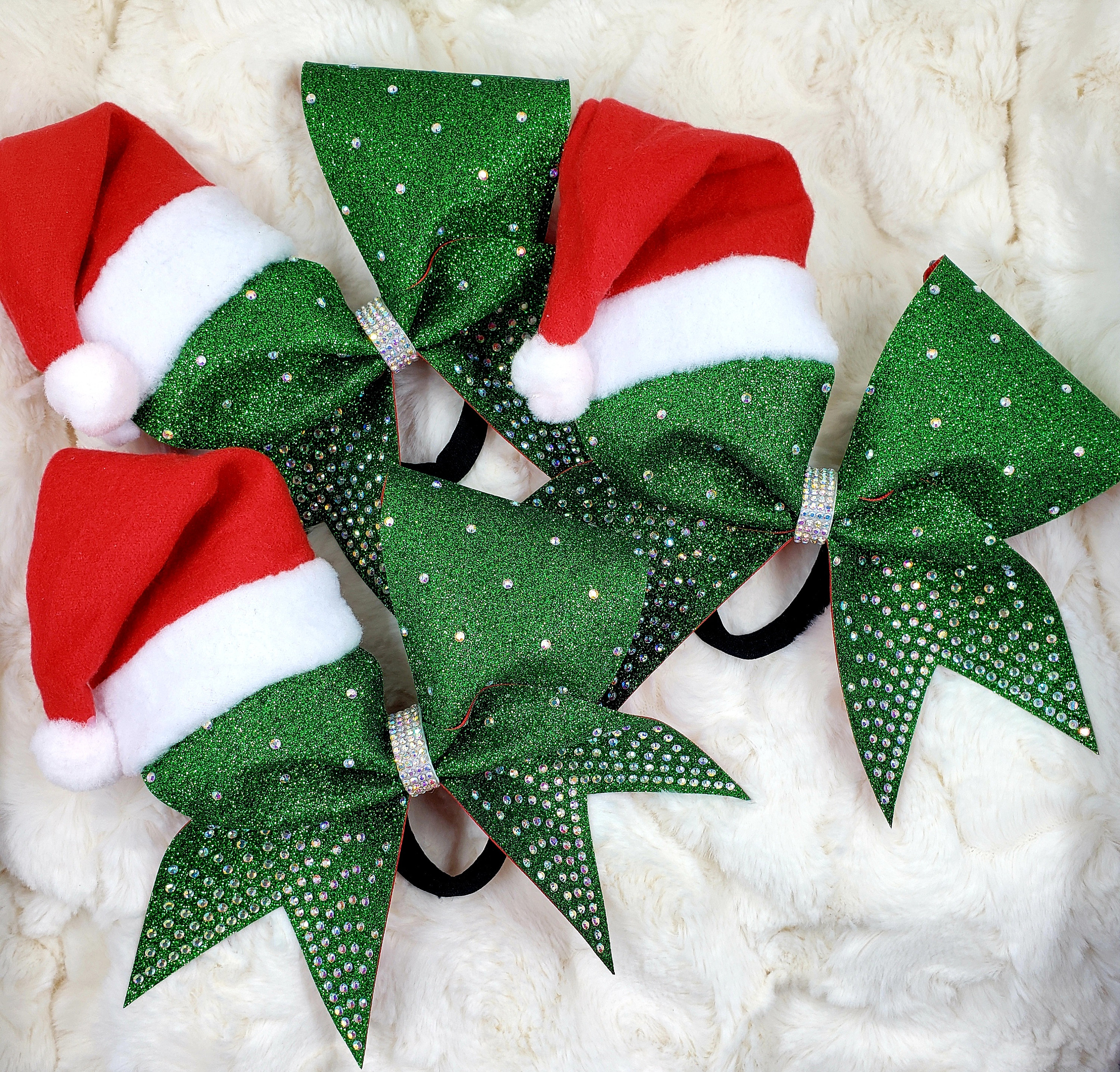Christmas Cheer Bow Santa Hat Cheer Bow Team Bows Christmas Bows ...