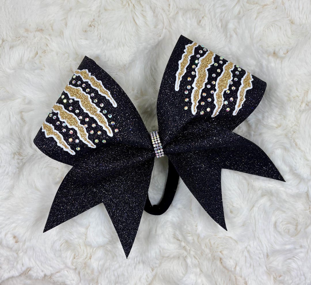 Tiger Stripes Rhinestone Cheer Bow, Team Bows, Competition Bows - Etsy