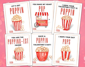 EDITABLE Popcorn Valentine Card / Valentine Printable for Kids ...