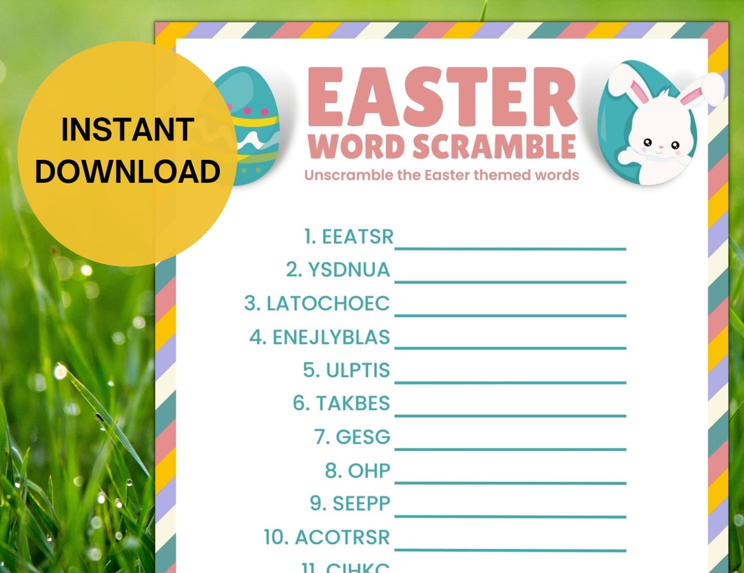 Easter Word Scramble Game | Printable Easter Game | Easter Activity for ...