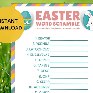 Easter Word Scramble Game | Printable Easter Game | Easter Activity for ...