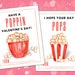 Popcorn Valentine Cards for Kids. Printable PDF. - Etsy