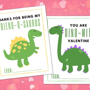 Printable Dinosaur Valentine's Day Cards. Instant PDF Download - Etsy