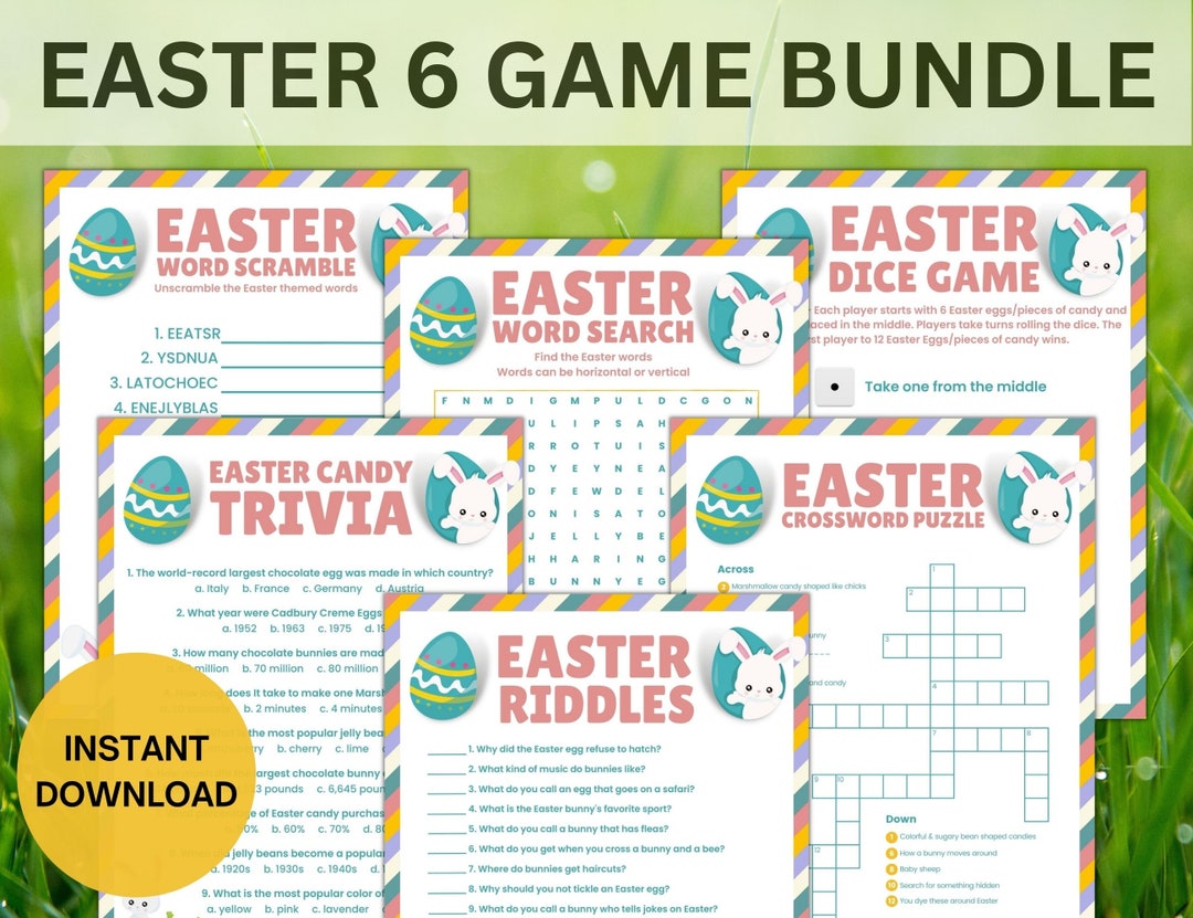 Printable Easter Game Bundle | Easter Activity for Kids and Adults ...
