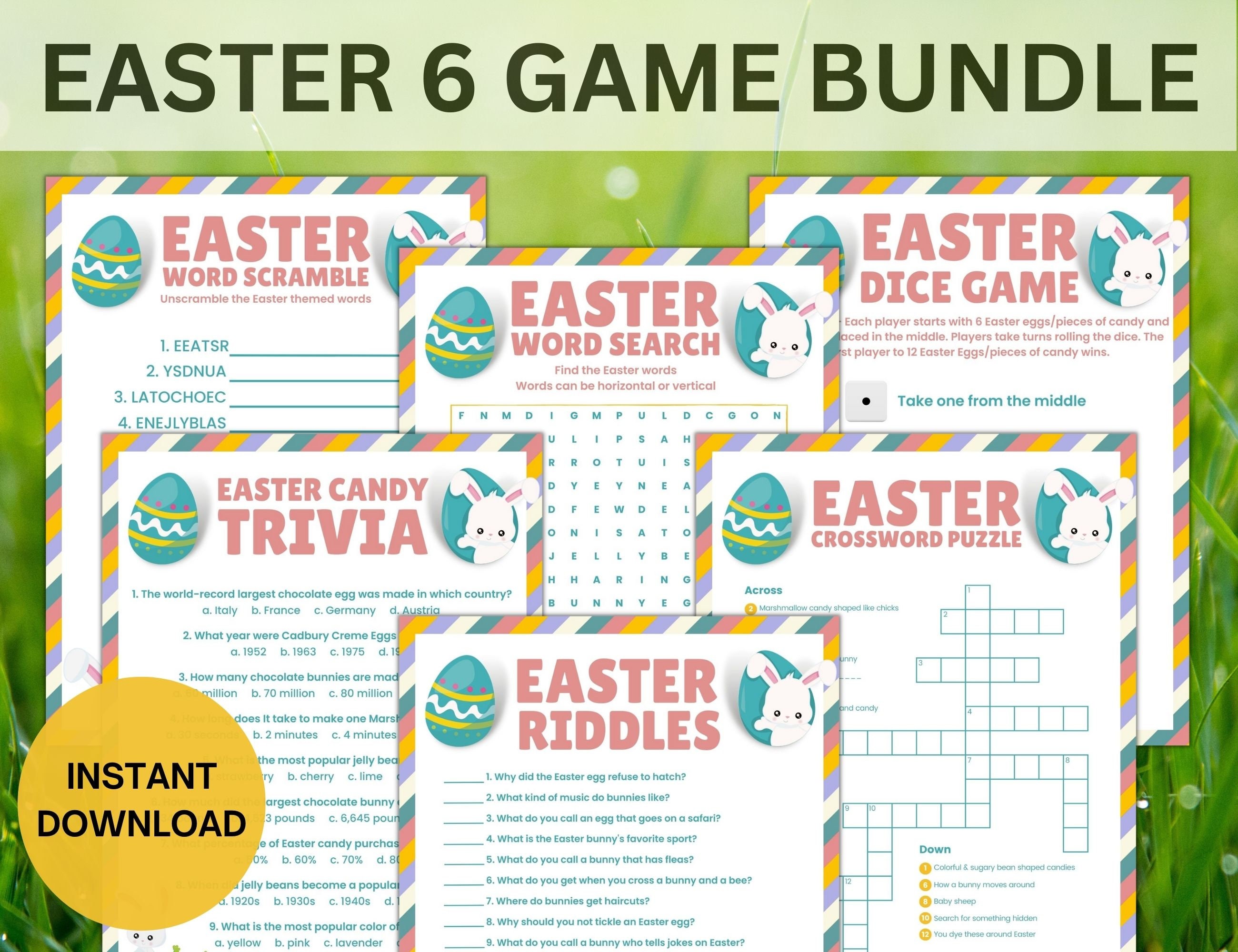 Printable Easter Game Bundle | Easter Activity for Kids and Adults ...