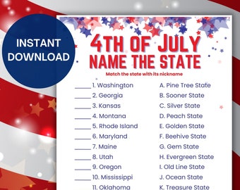 4th of July Riddles Printable Game, 4th of July Game, Printable Family ...