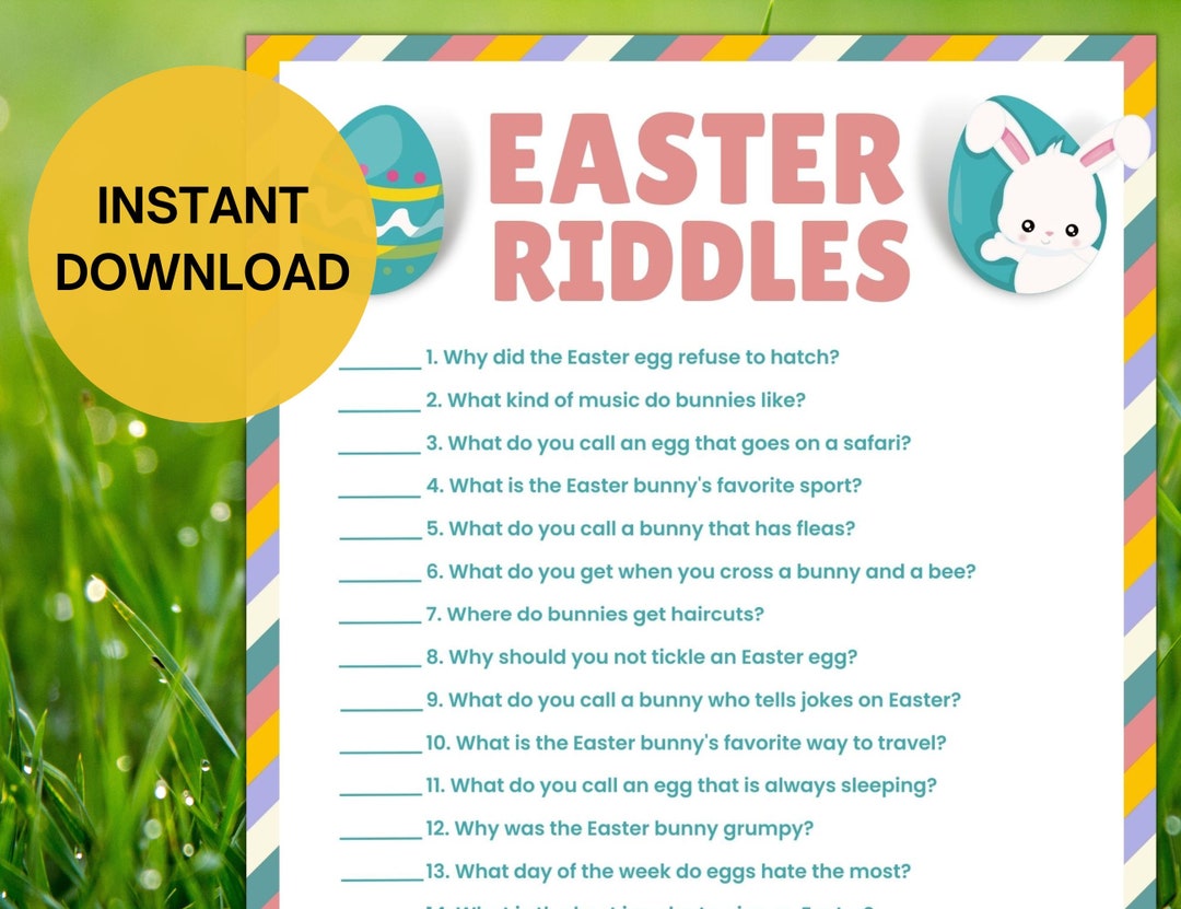 Printable Easter Riddles Game | Printable Easter Game | Easter Activity ...