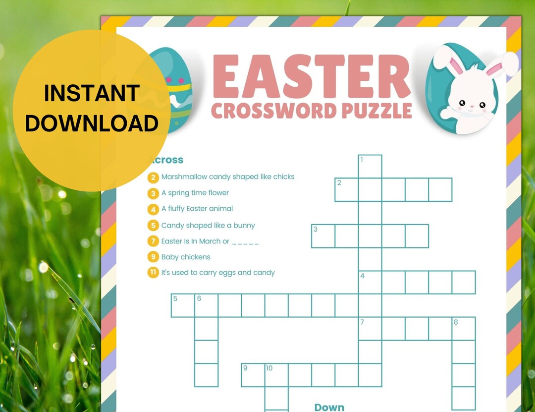 Easter Crossword Puzzle | Printable Easter Game | Easter Activity for ...