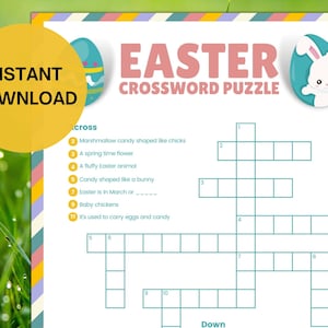 Easter Crossword Puzzle | Printable Easter Game | Easter Activity for ...