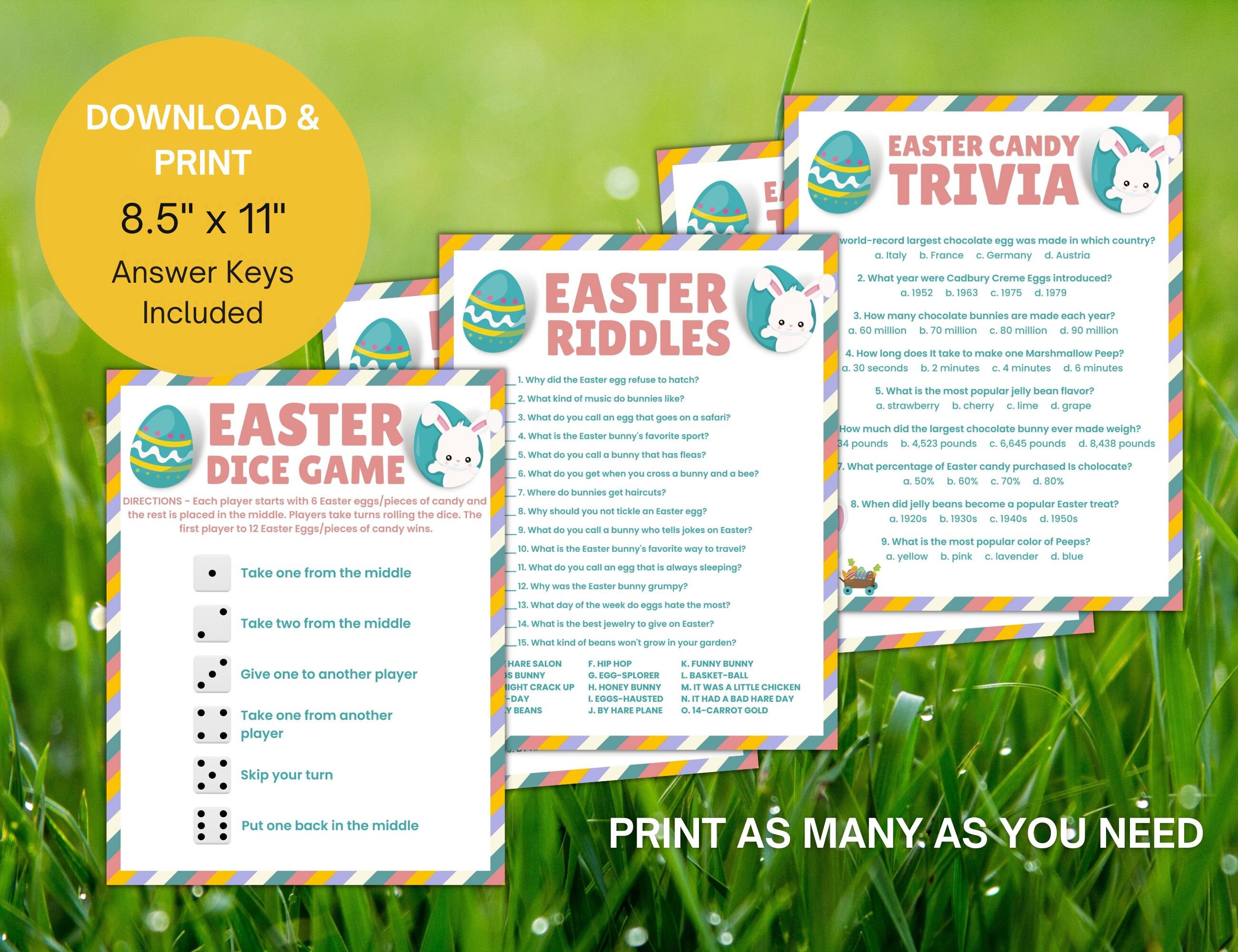 Printable Easter Game Bundle Easter Activity for Kids and Adults Easter ...