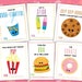 Printable Valentine's Day Card Bundle - 18 Food Pun Cards - Instant ...