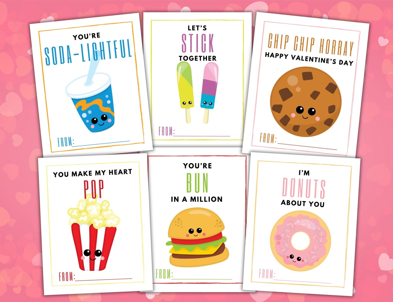 Printable Valentine's Day Cards. Instant Download Kids Valentine's Day ...