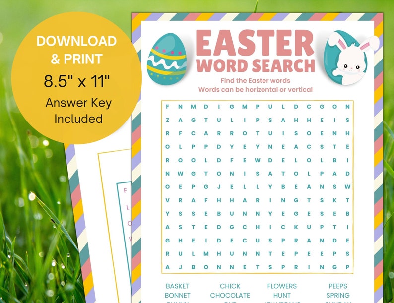 Printable Easter Word Search | Easter Activity for Kids and Adults ...