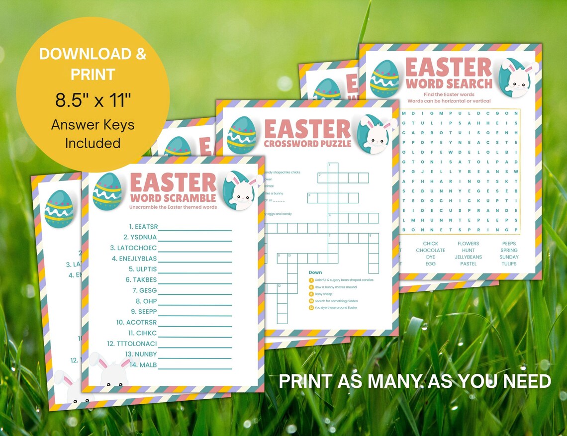 Printable Easter Game Bundle Easter Activity for Kids and Adults Easter ...