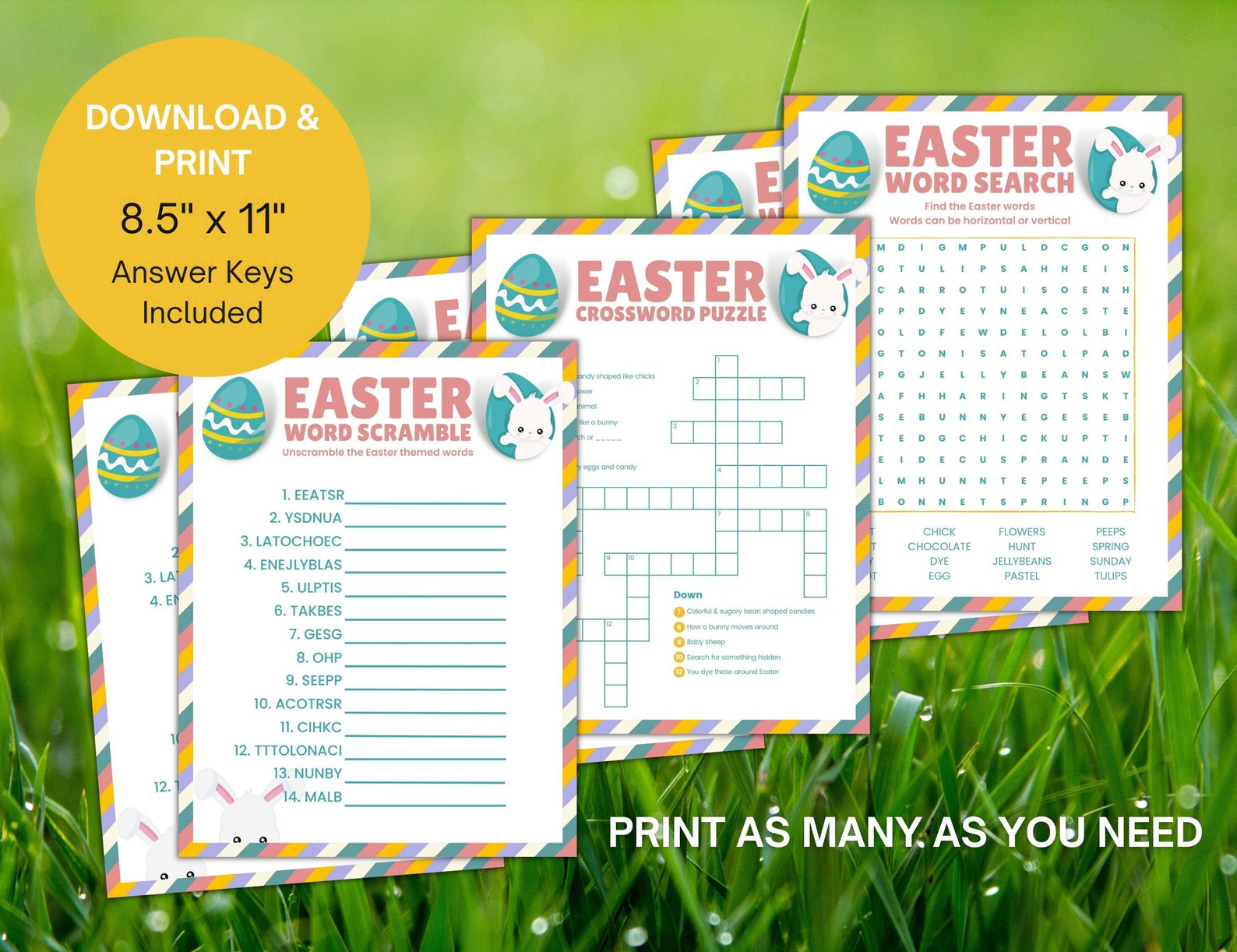 Printable Easter Game Bundle | Easter Activity for Kids and Adults ...