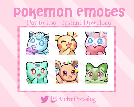 Pokemon Emotes Pack Premade Emotes for Twitch Youtube and - Etsy