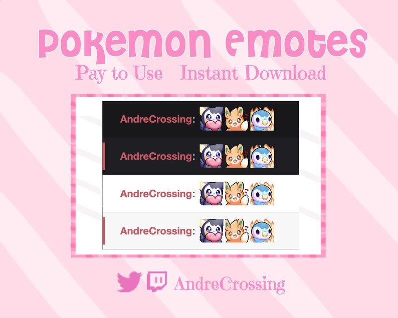 Pokemon Emotes Pack Premade Emotes for Twitch Youtube and - Etsy Australia
