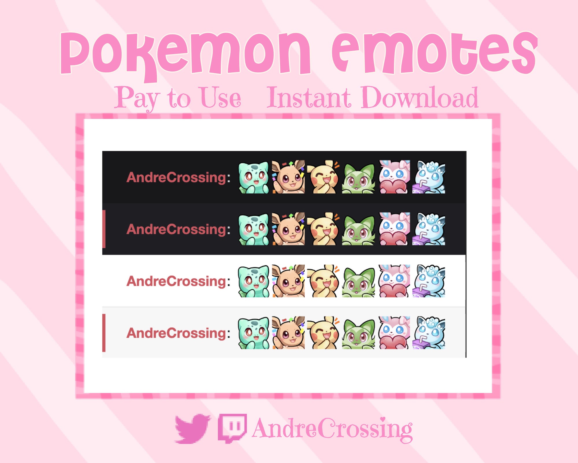 Pokemon Emotes Pack Premade Emotes for Twitch, Youtube, and Discord ...