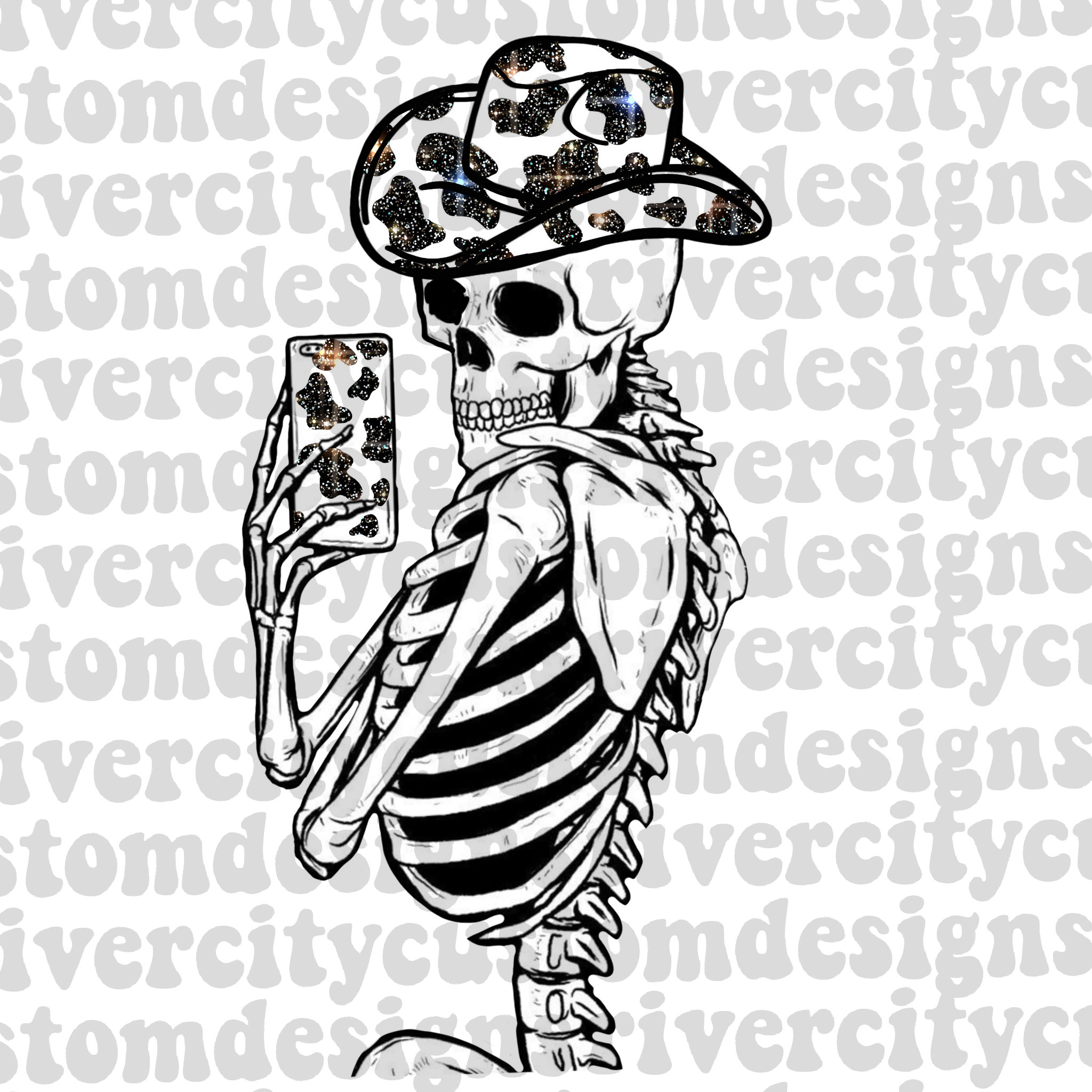 Cowboy Skelette Png, Skelett Western png, lustiges Skelett Shirt png ...