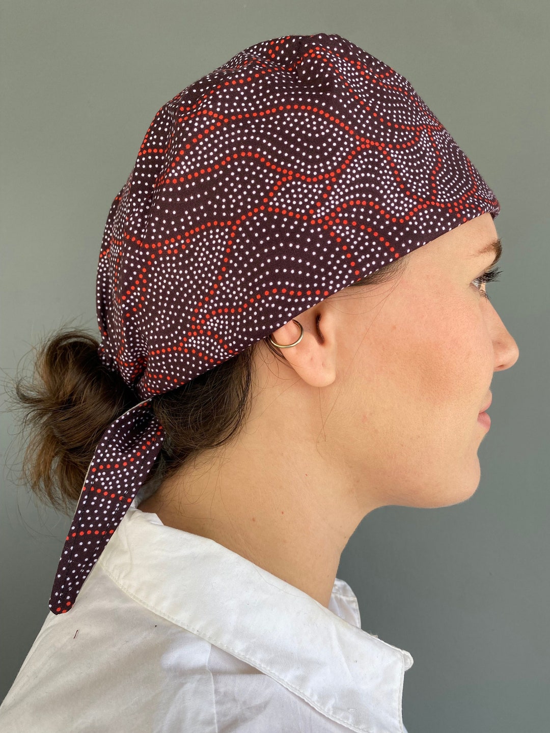 Indigenous Purple Maroon Scrub Cap doctors / Nurses / Vets / Dentists ...