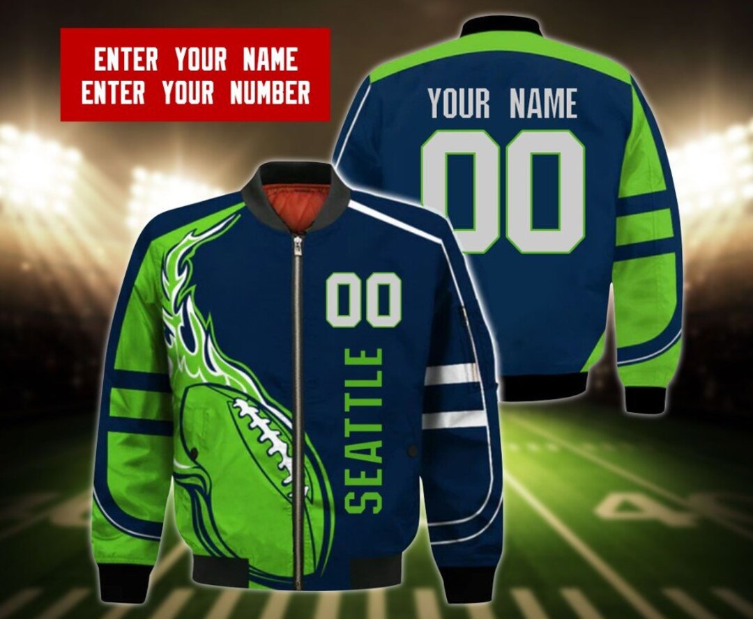 Seattle Football Custom 3D Bomber Jacket, Seattle Football Personalized ...