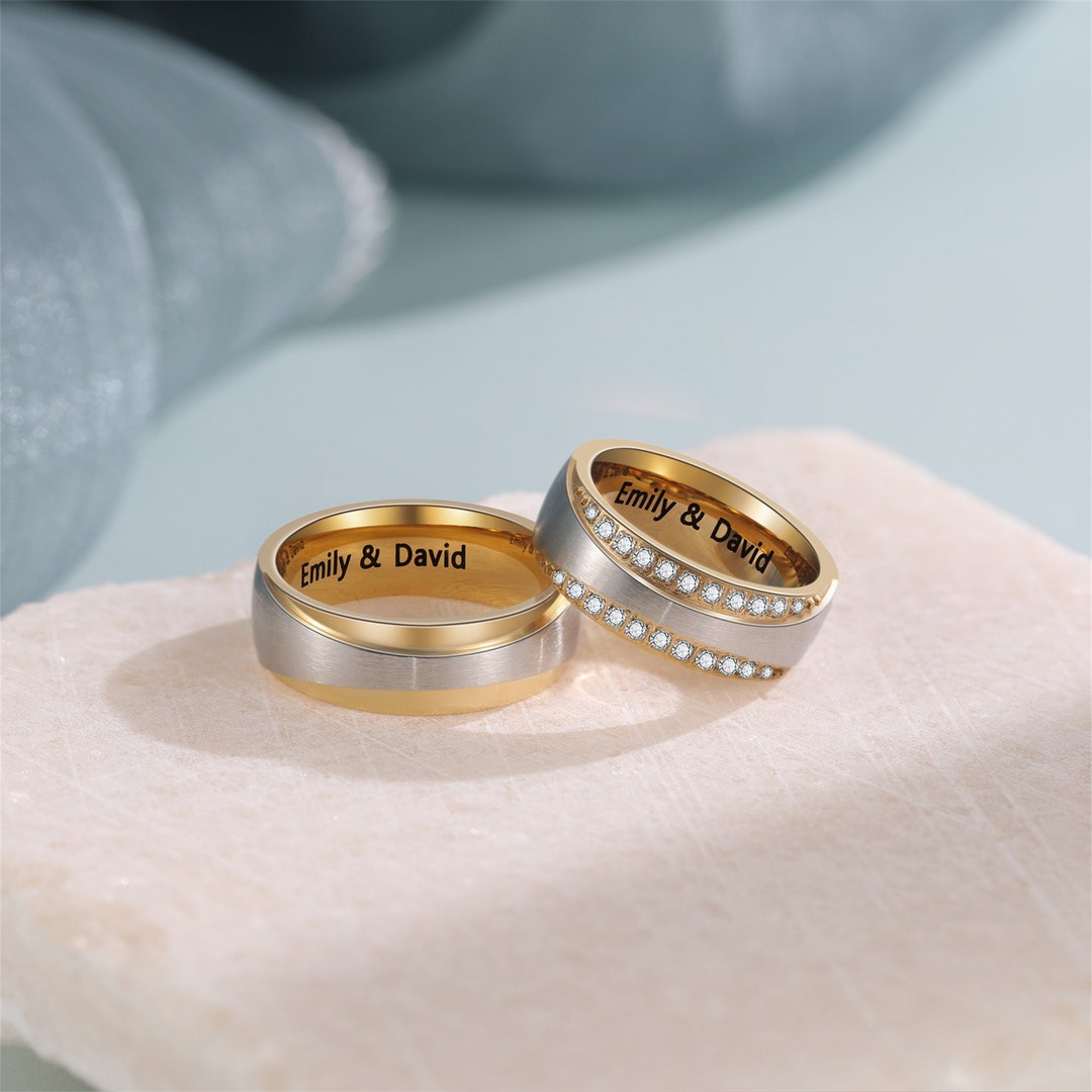 Personalized Anniversary Promise Rings Matching Rings for Couples ...