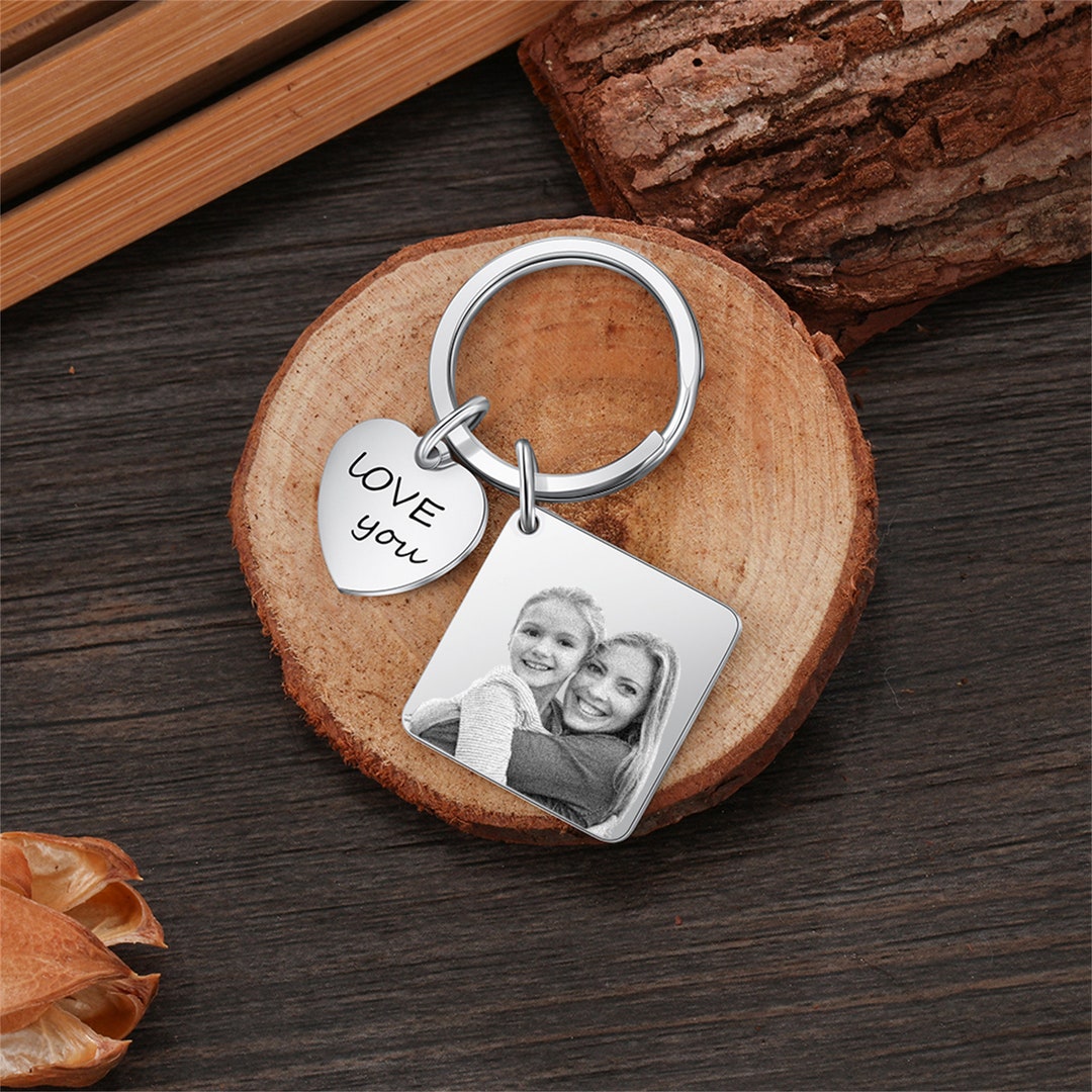 Engraved Photo Keychain • Portrait Keychain • Real Picture Keychain ...