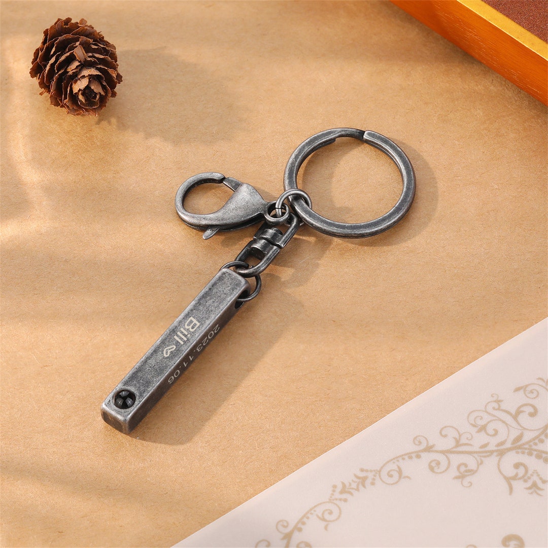 Retro Photo Projection Keychain • Vintage Engraved Bar Keychain ...