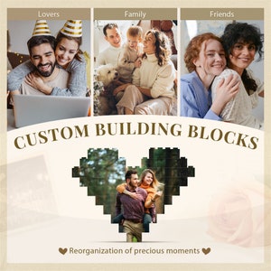 Personalized Photo Heart Building Blocks, Blocks With Picture, Memory ...
