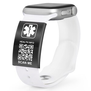 Apple Watch Band Alert Tag, With QR Code Medical Alert Id Tag Bracelet ...