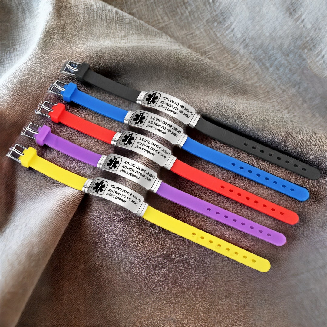 Silicone Medical Bracelet Personalized Medical Alert - Etsy